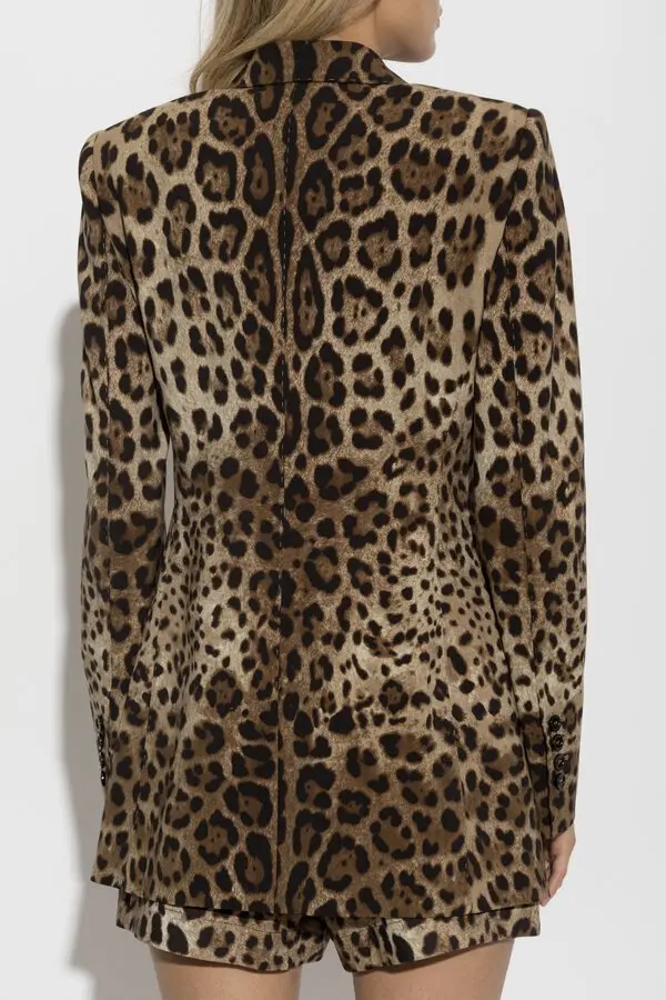 Dolce & Gabbana Double-breasted Blazer With Animal Print