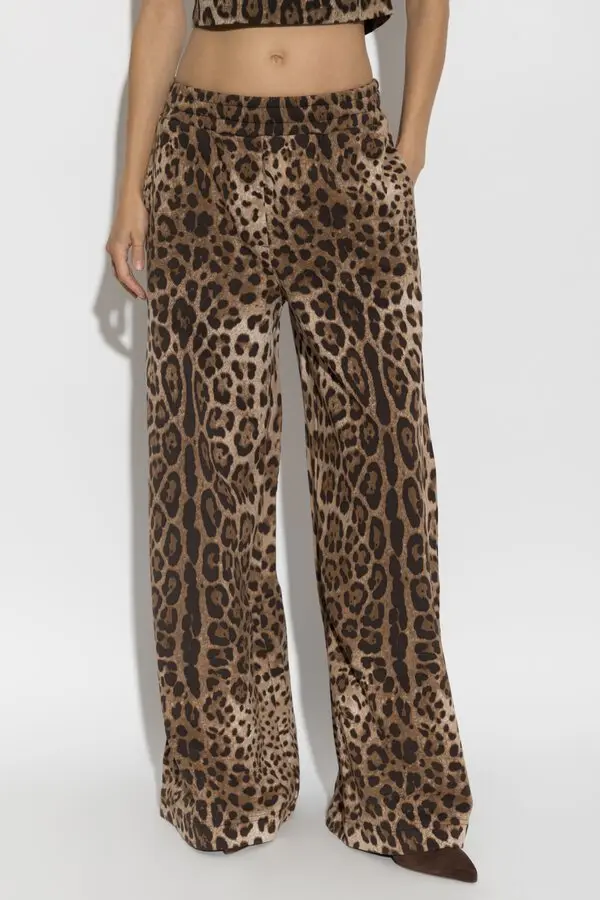 Dolce & Gabbana Animal Print Palazzo Sweatpants