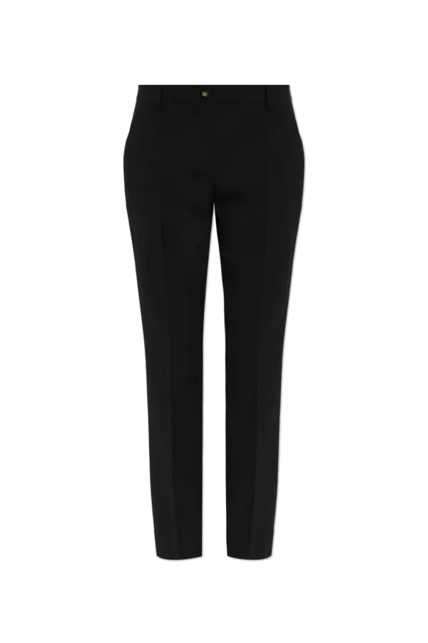 Dolce & Gabbana Wool Crease-front Tapered Leg Pants