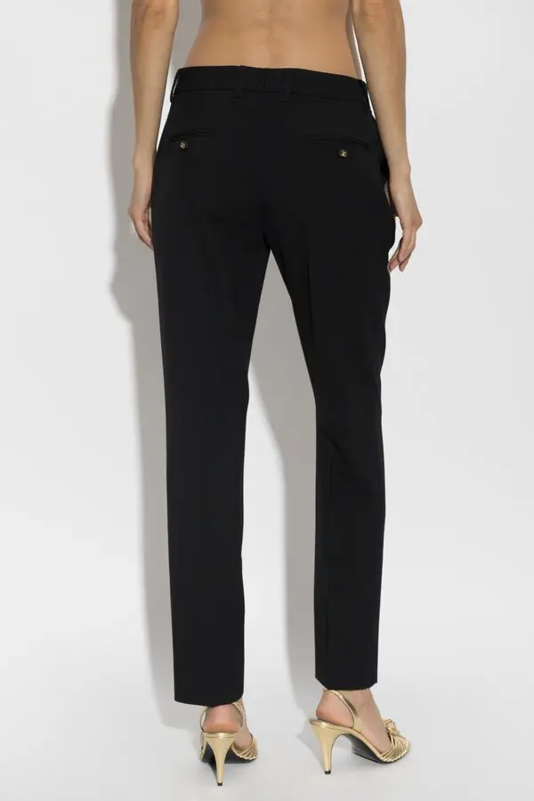 Dolce & Gabbana Wool Crease-front Tapered Leg Pants