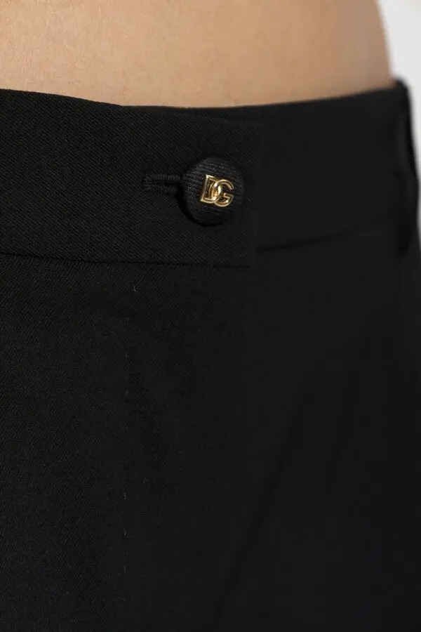 Dolce & Gabbana Wool Crease-front Tapered Leg Pants