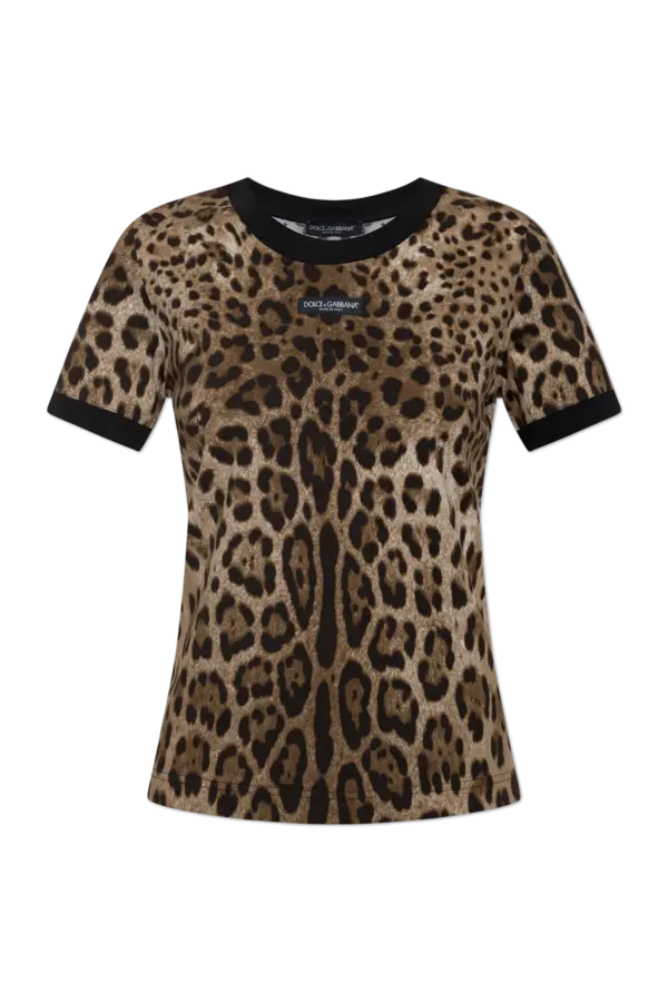Dolce & Gabbana Animal Motif T-shirt - Brown