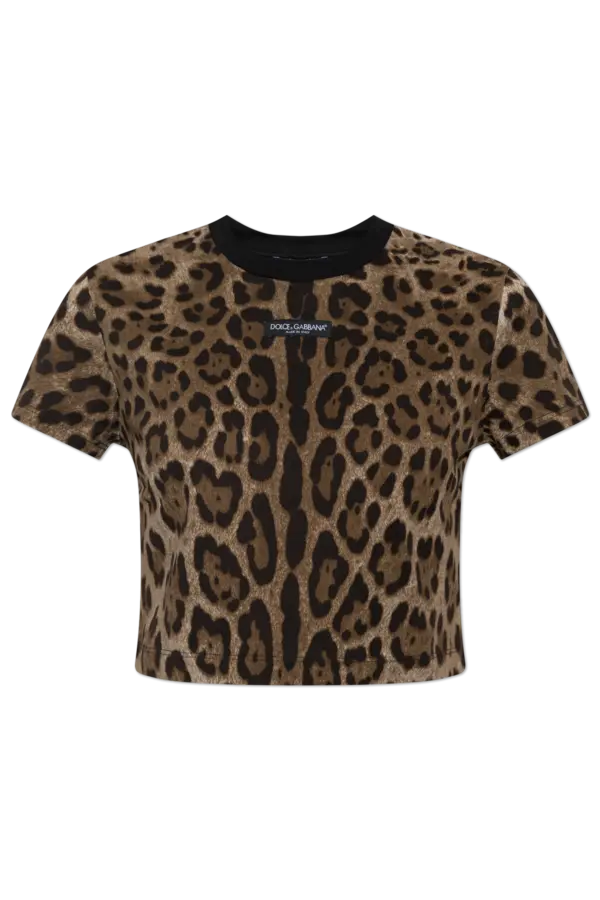 Dolce & Gabbana Animal Motif Top - Brown