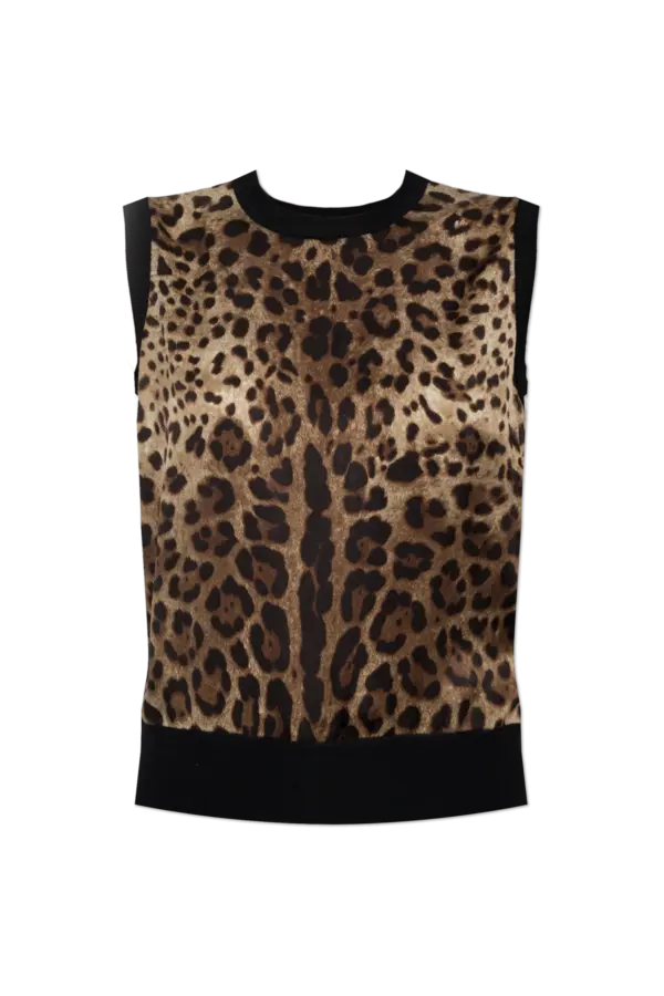 Dolce & Gabbana Animal Print Top - Brown