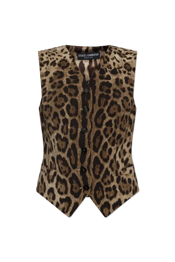 Dolce & Gabbana Wool Vest With Animal Motif