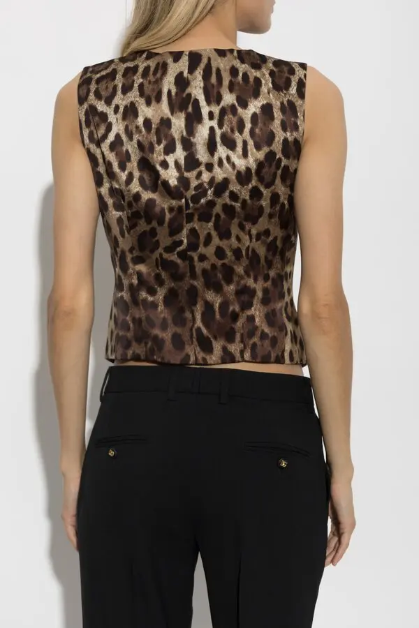 Dolce & Gabbana Wool Vest With Animal Motif