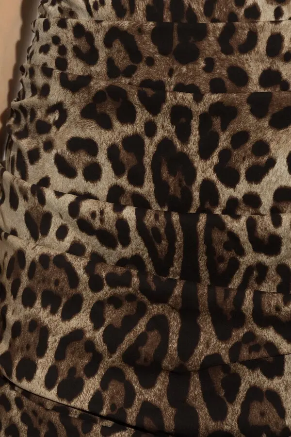 Dolce & Gabbana Leopard Print Ruched Mini Dress