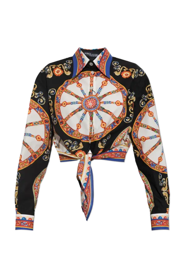 Dolce & Gabbana Carretto" Print Cropped Shirt
