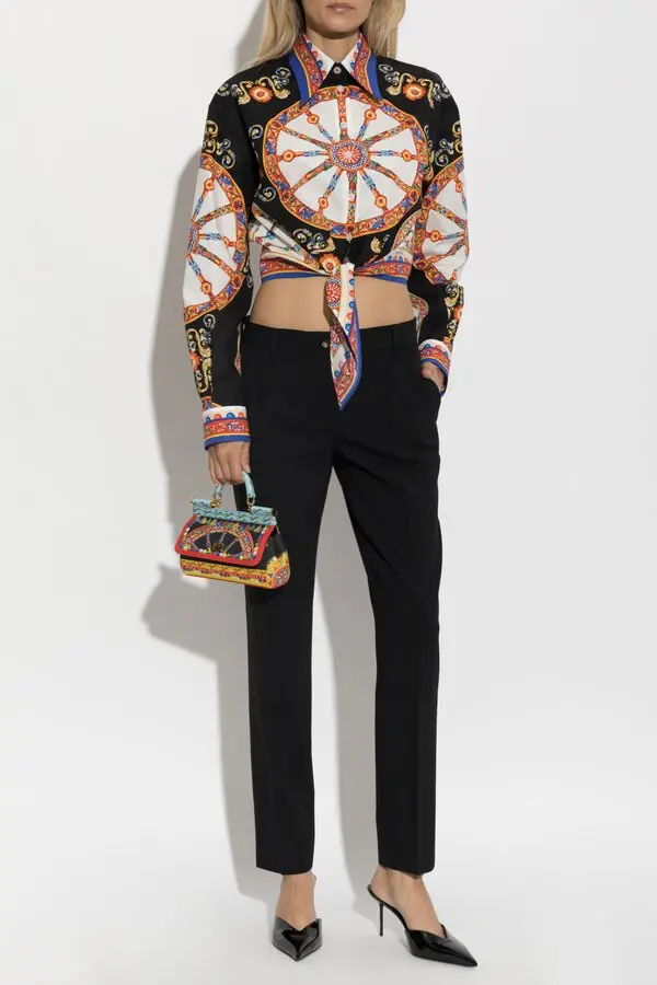 Dolce & Gabbana Carretto" Print Cropped Shirt
