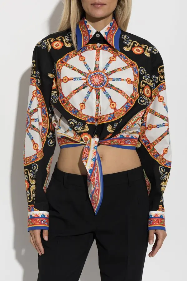 Dolce & Gabbana Carretto" Print Cropped Shirt