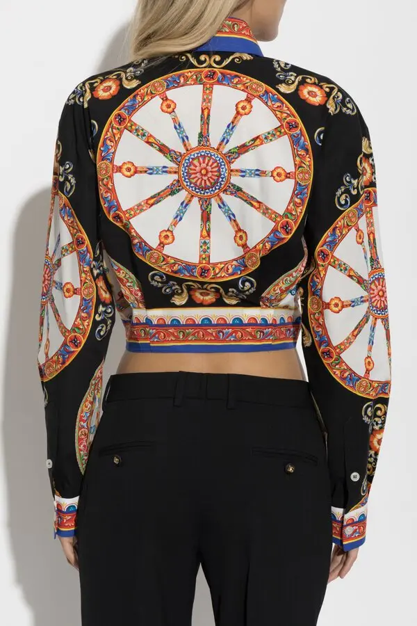 Dolce & Gabbana Carretto" Print Cropped Shirt
