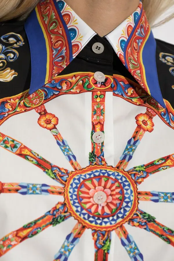Dolce & Gabbana Carretto" Print Cropped Shirt