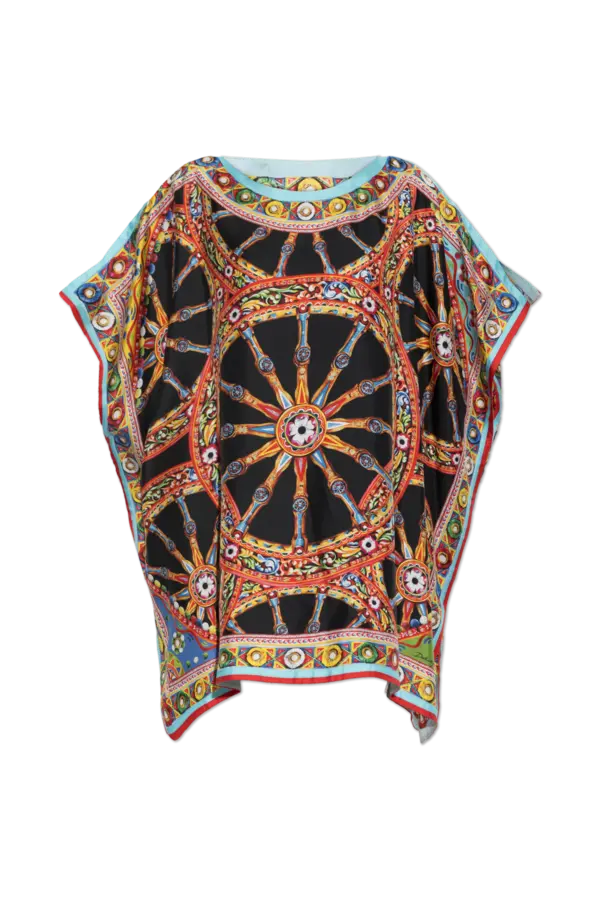 Dolce & Gabbana Silk 'carretto' Print Oversized Tunic Dress - Multicolour