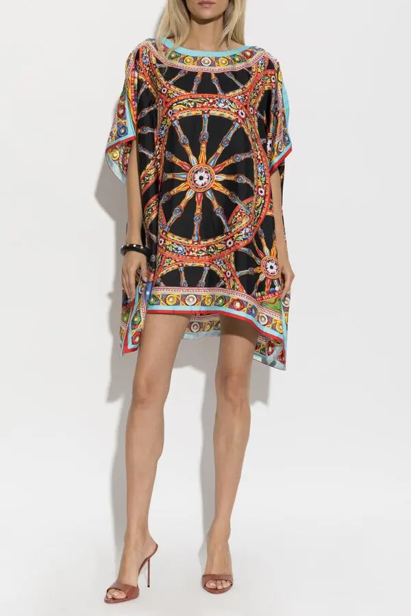Dolce & Gabbana Silk 'carretto' Print Oversized Tunic Dress