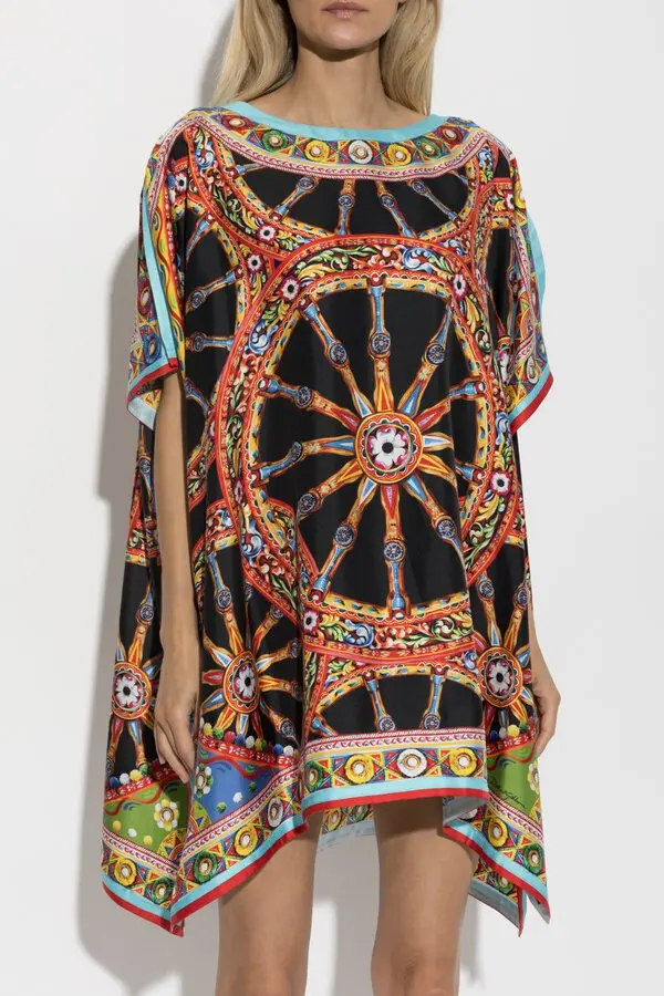 Dolce & Gabbana Silk 'carretto' Print Oversized Tunic Dress