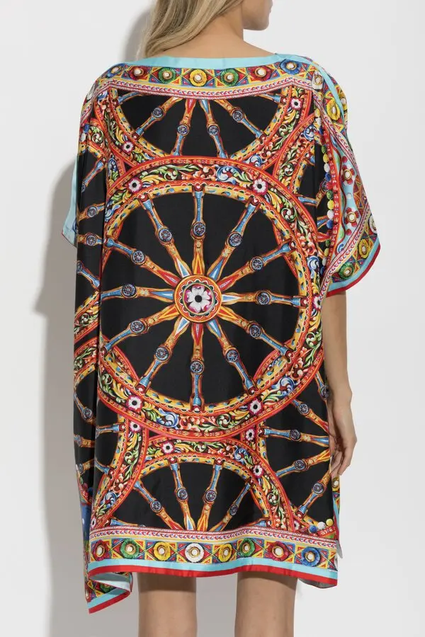 Dolce & Gabbana Silk 'carretto' Print Oversized Tunic Dress