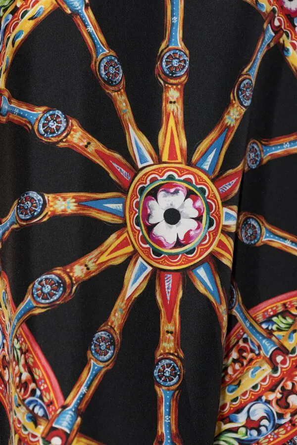Dolce & Gabbana Silk 'carretto' Print Oversized Tunic Dress