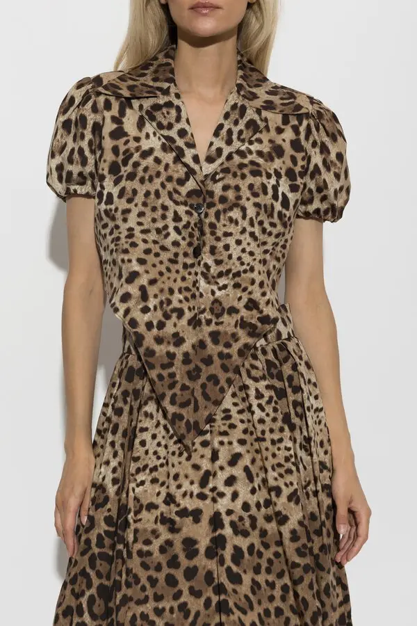 Dolce & Gabbana Leopard Print Short Sleeve Top