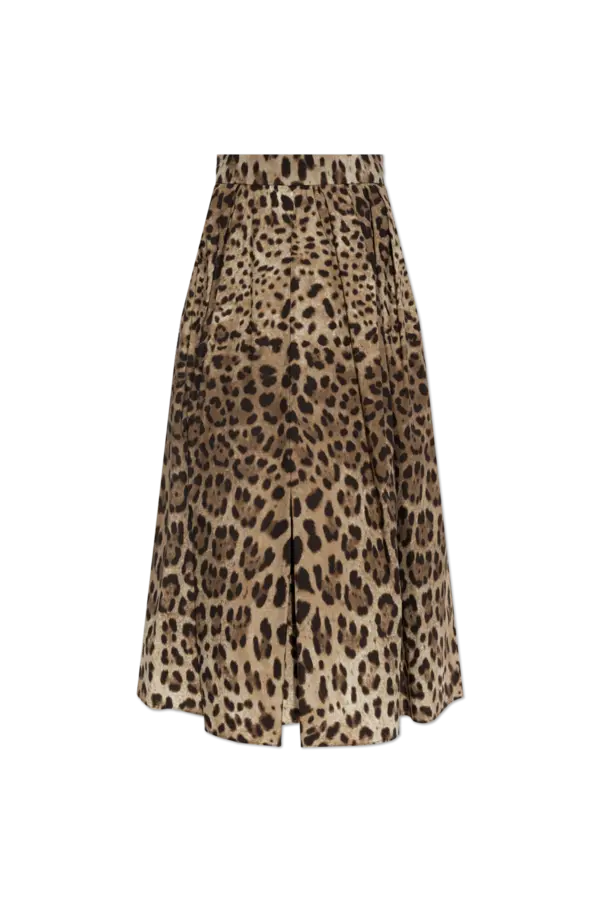 Dolce & Gabbana Animal Print Skirt - Brown