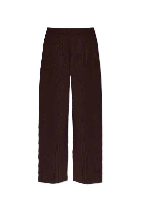 Sportmax Goloso Ribbed Wool Blend Trousers - Brown