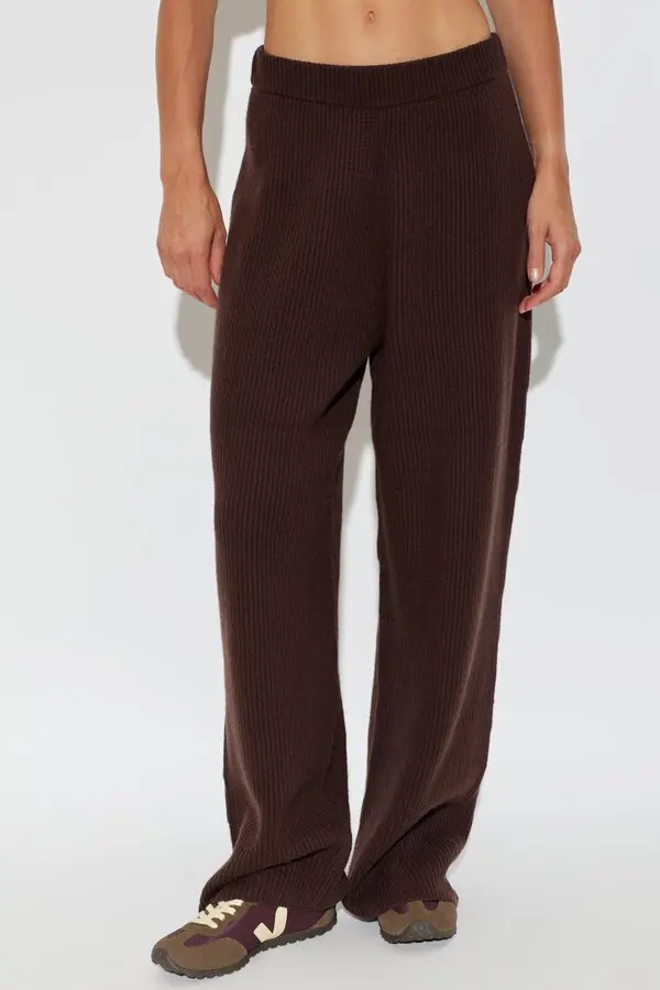 Sportmax Goloso Ribbed Wool Blend Trousers