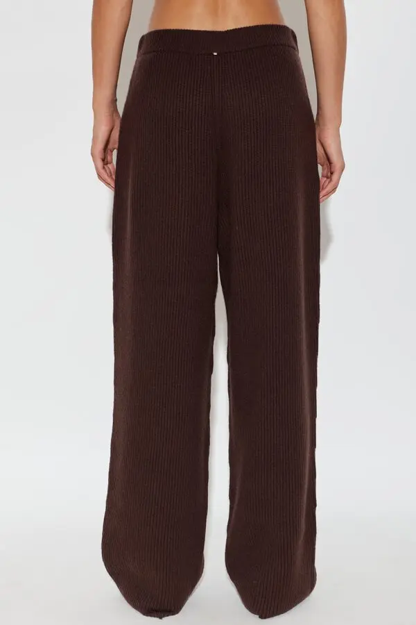 Sportmax Goloso Ribbed Wool Blend Trousers