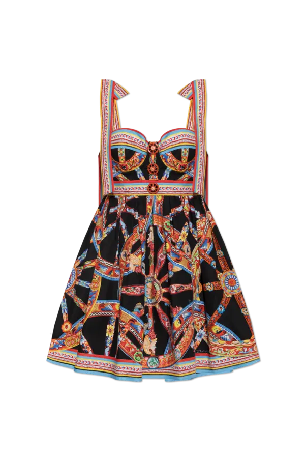 Dolce & Gabbana Carretto" Print Cotton Mini Dress