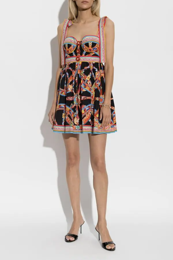 Dolce & Gabbana Carretto" Print Cotton Mini Dress