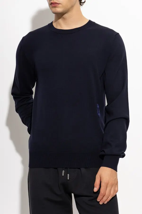 Dolce & Gabbana Wool Sweater With Emblem Patch