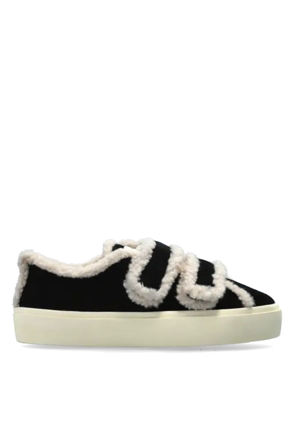 Inuikii Shearling Low Top Sneakers With Velcro Straps
