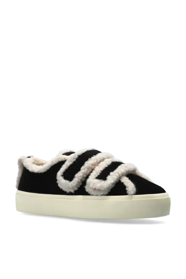 Inuikii Shearling Low Top Sneakers With Velcro Straps