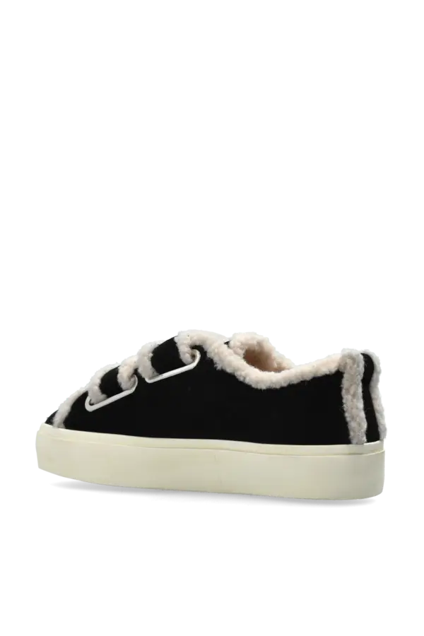 Inuikii Shearling Low Top Sneakers With Velcro Straps