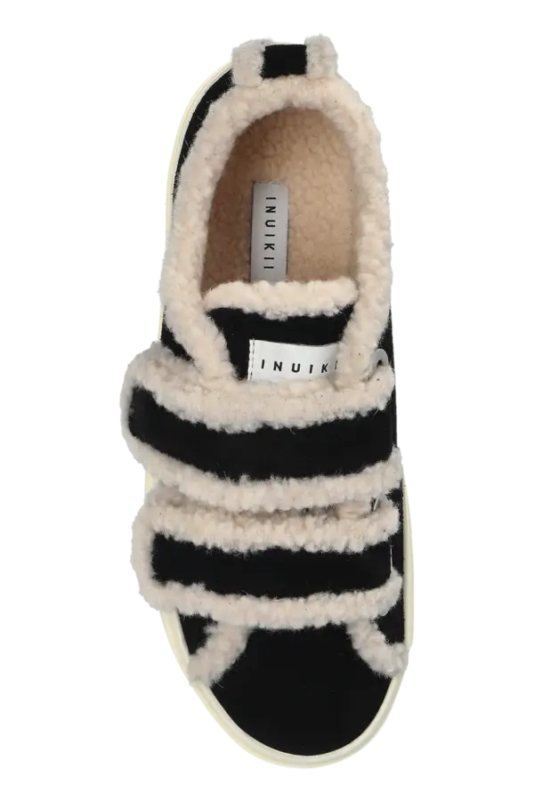 Inuikii Shearling Low Top Sneakers With Velcro Straps