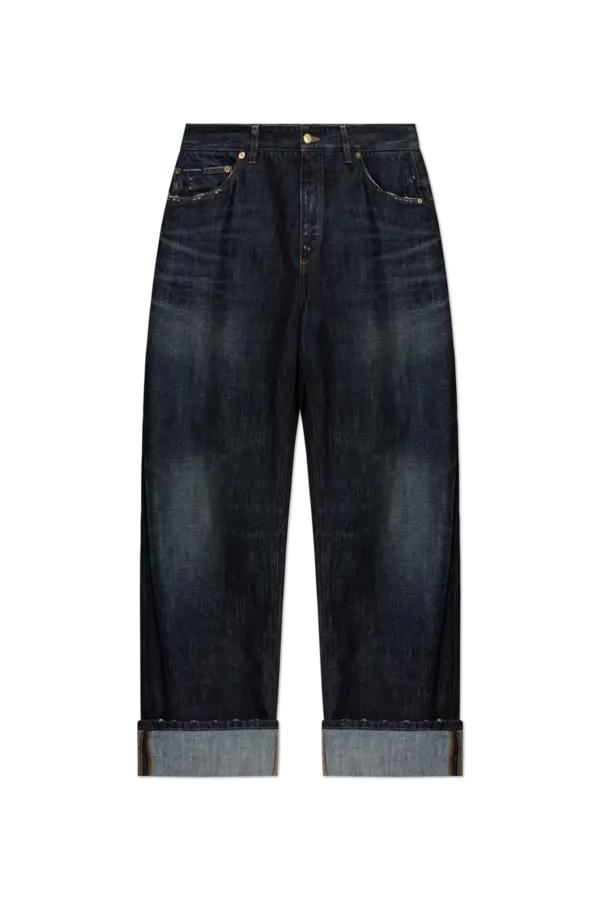 Dolce & Gabbana Wide-leg Jeans With Rolled Cuffs
