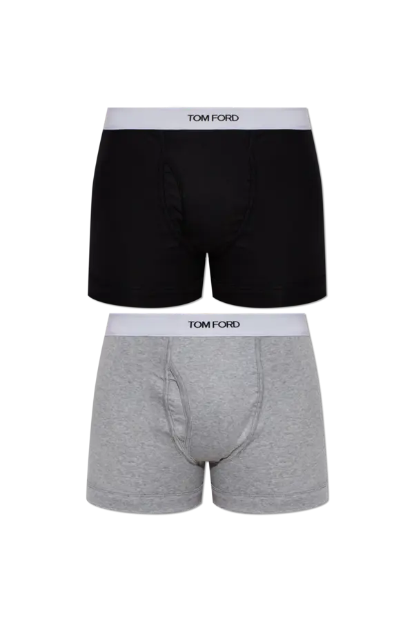 TOM FORD Two-pack Of Cotton Boxers With Logo - Multicolour