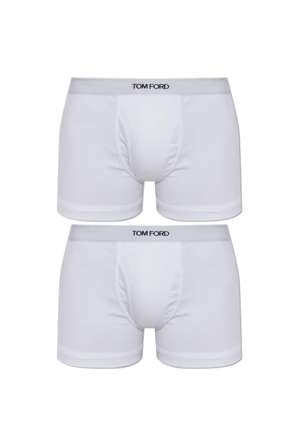 TOM FORD 2-pack Cotton Boxers With Logo - White