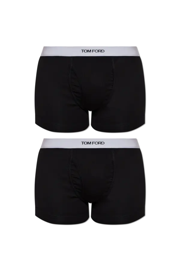 TOM FORD 2-pack Of Cotton Boxers With Logo - Black