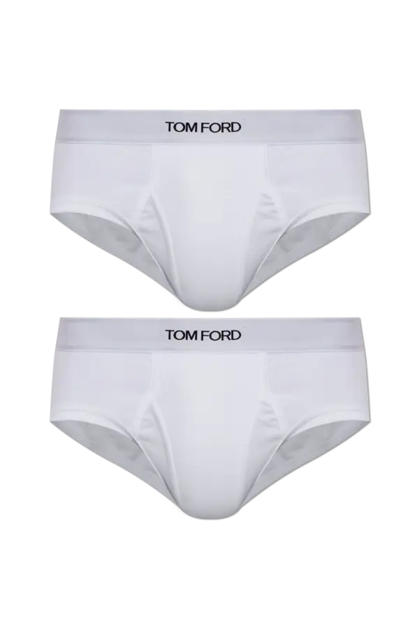 TOM FORD Two-pack Of Cotton Briefs With Logo - White