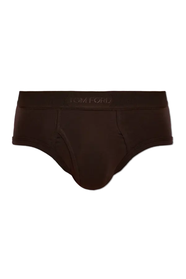 TOM FORD Cotton Briefs With Logo - Brown
