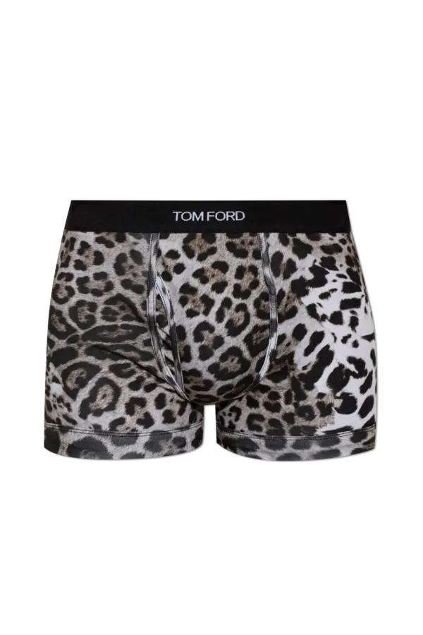 TOM FORD Cotton Boxers With An Animal Motif - Black