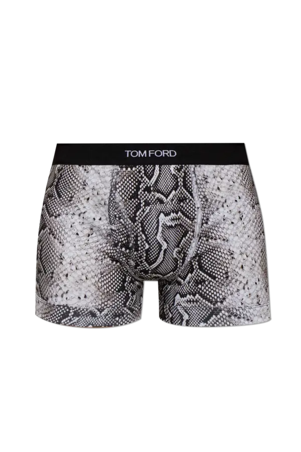 TOM FORD Cotton Boxers With Animal Print - Black