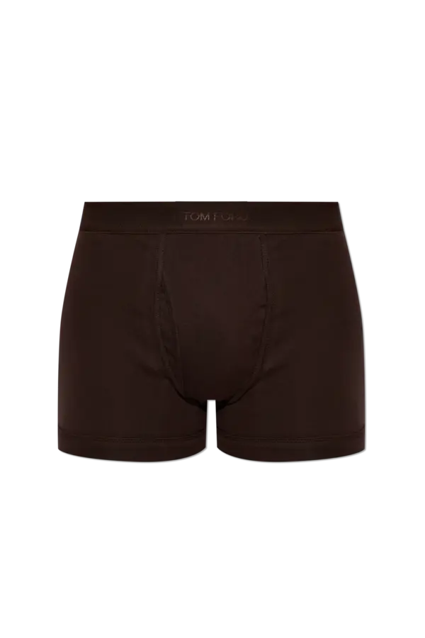 TOM FORD Cotton Boxers With Logo - Brown