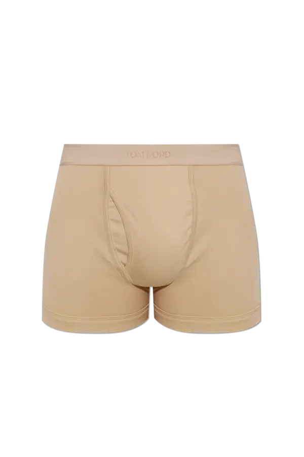 TOM FORD Cotton Boxers With Logo - Beige