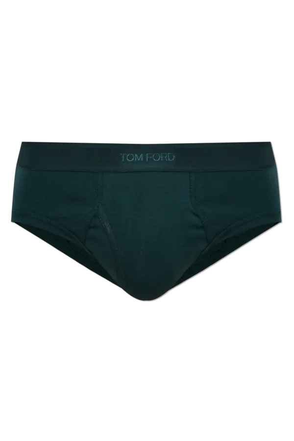 TOM FORD Cotton Briefs With Logo - Green