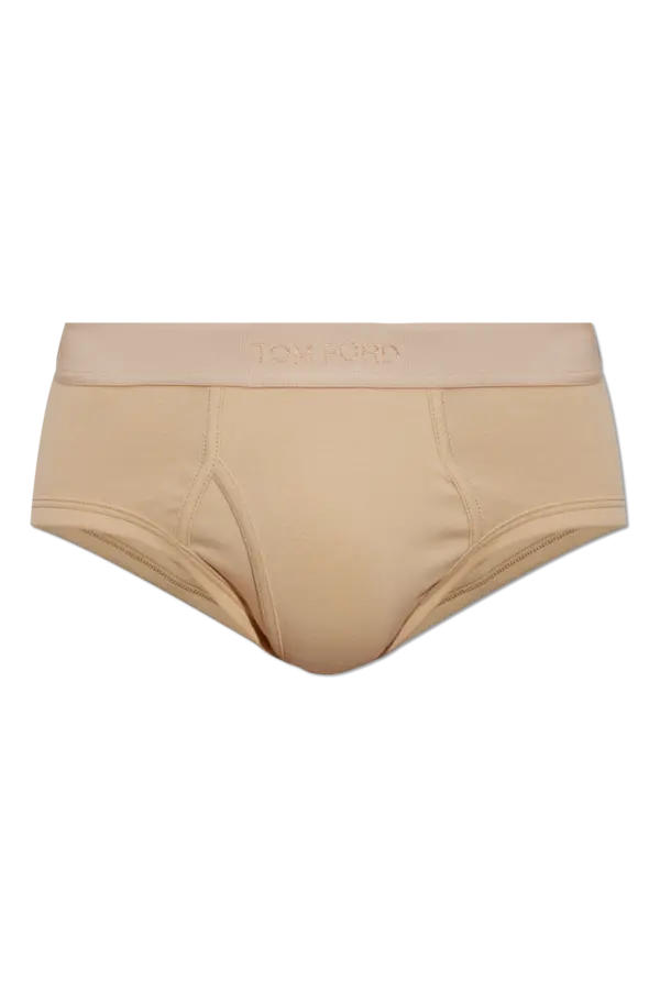 TOM FORD Cotton Briefs With Logo - Beige