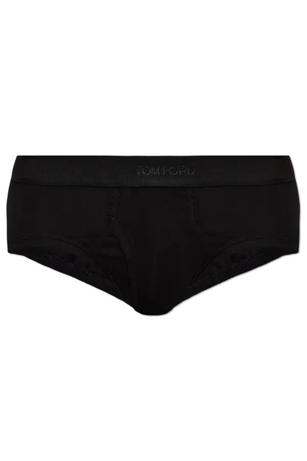 TOM FORD Cotton Briefs With Logo - Black