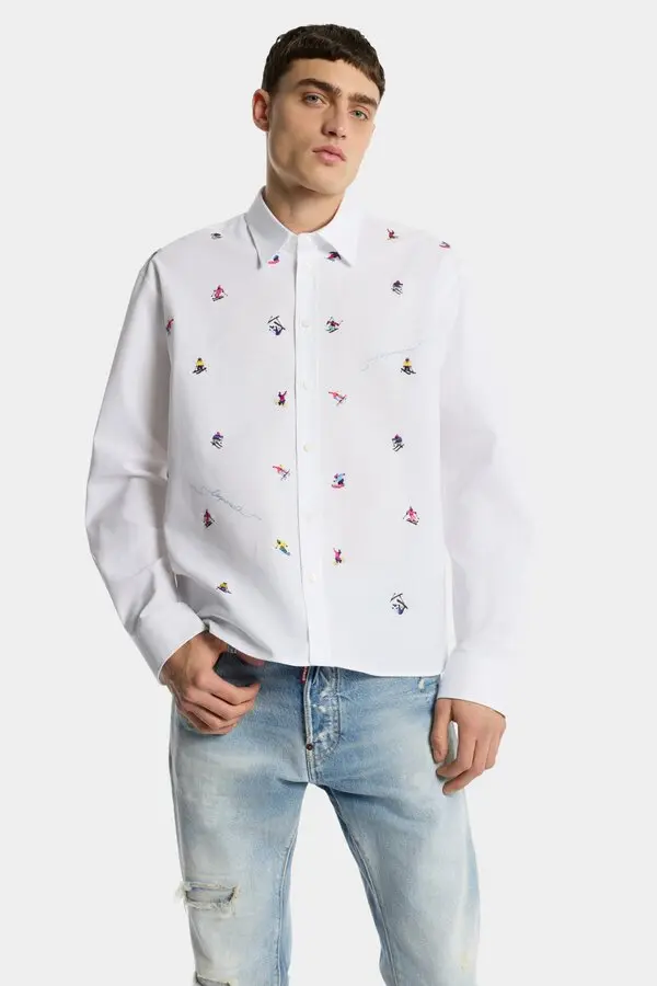 Dsquared2 Skiers Embroidered Boxy Shirt