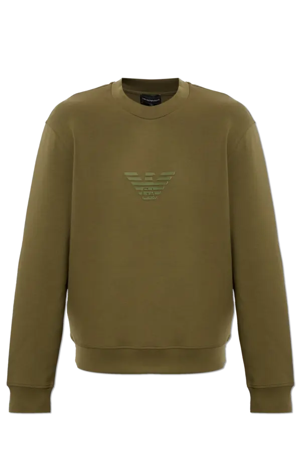 Emporio Armani Crewneck Sweatshirt With Debossed Logo - Green