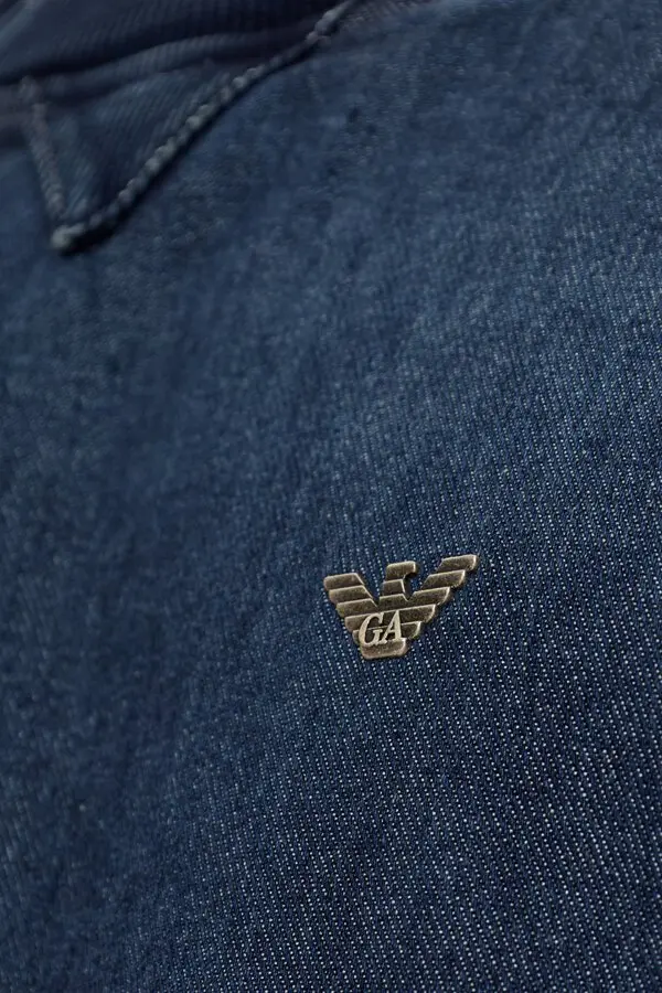 Emporio Armani Crewneck Sweatshirt With Metallic Logo Detail