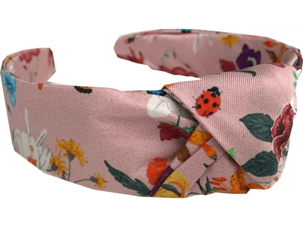 LAZYJACK PRESS La Vie En Rose Italian Silk Knotted Headband - Pink